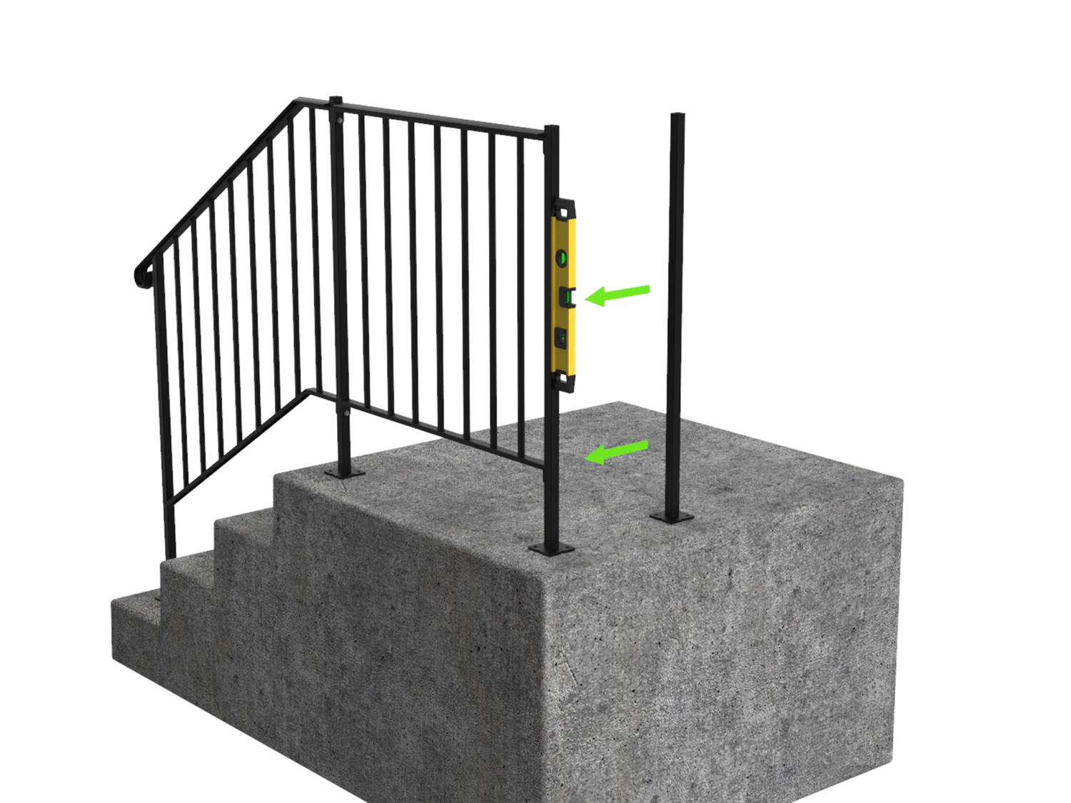 Level Handrail Installation: Continuing a Newel Rail