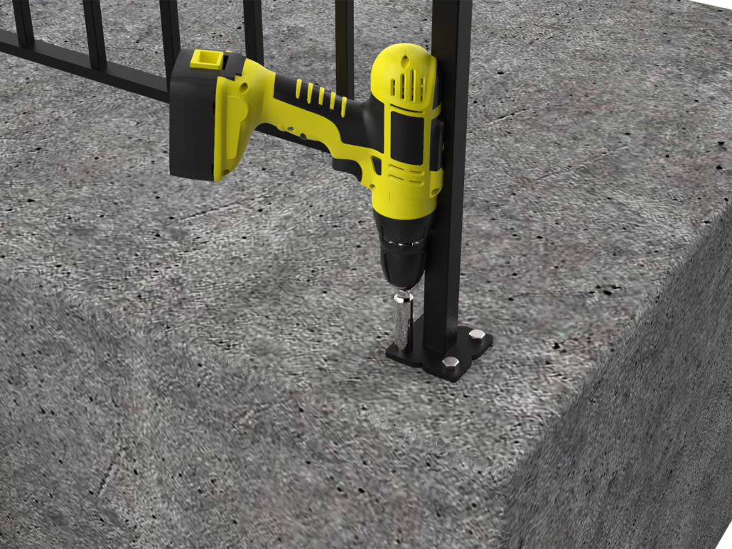 Installation Instructions for Level Handrail Attached Perpendicular to ...