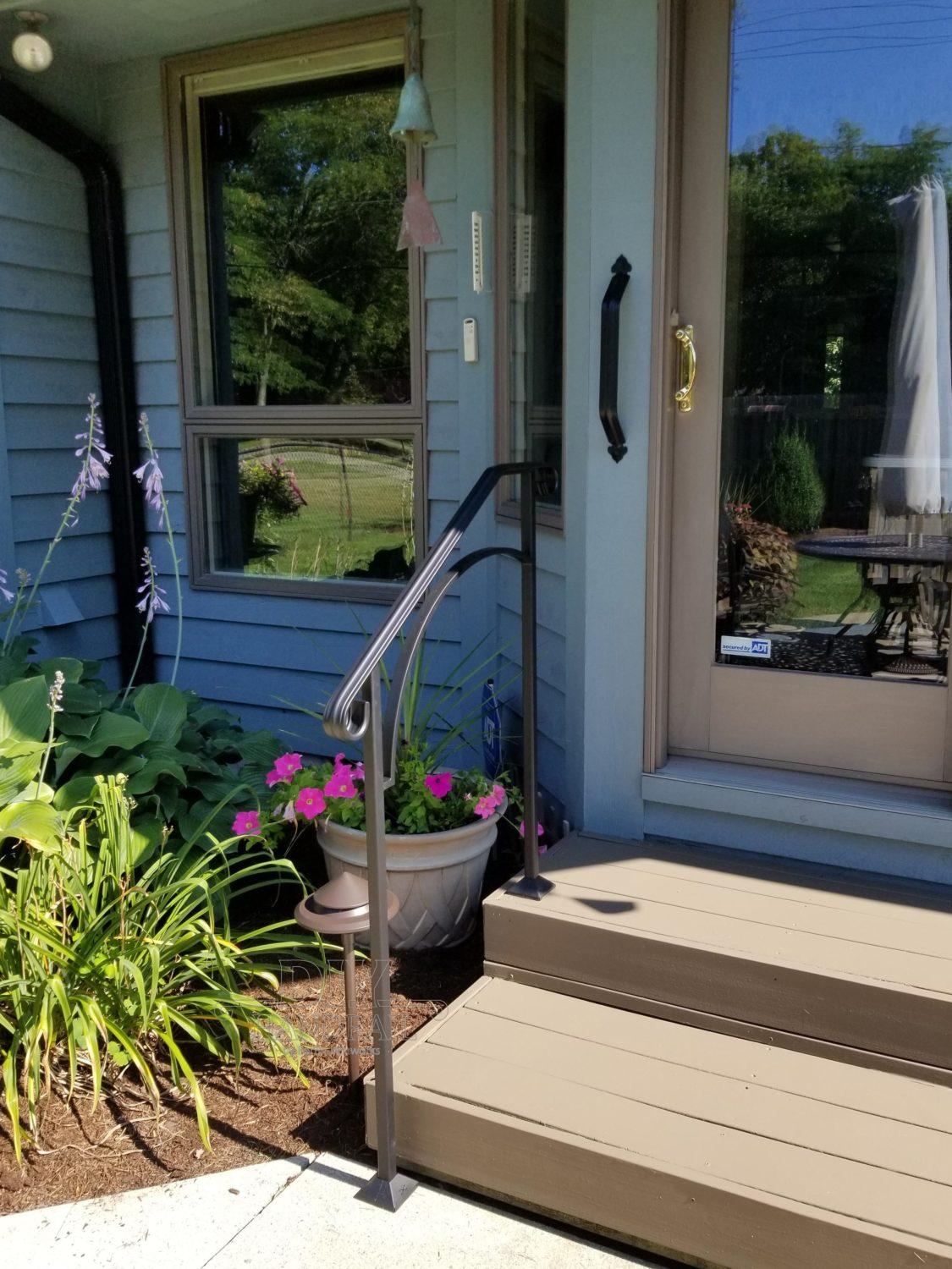 Wrought Iron Stand Alone Arch Style Handrails | DIY Handrail