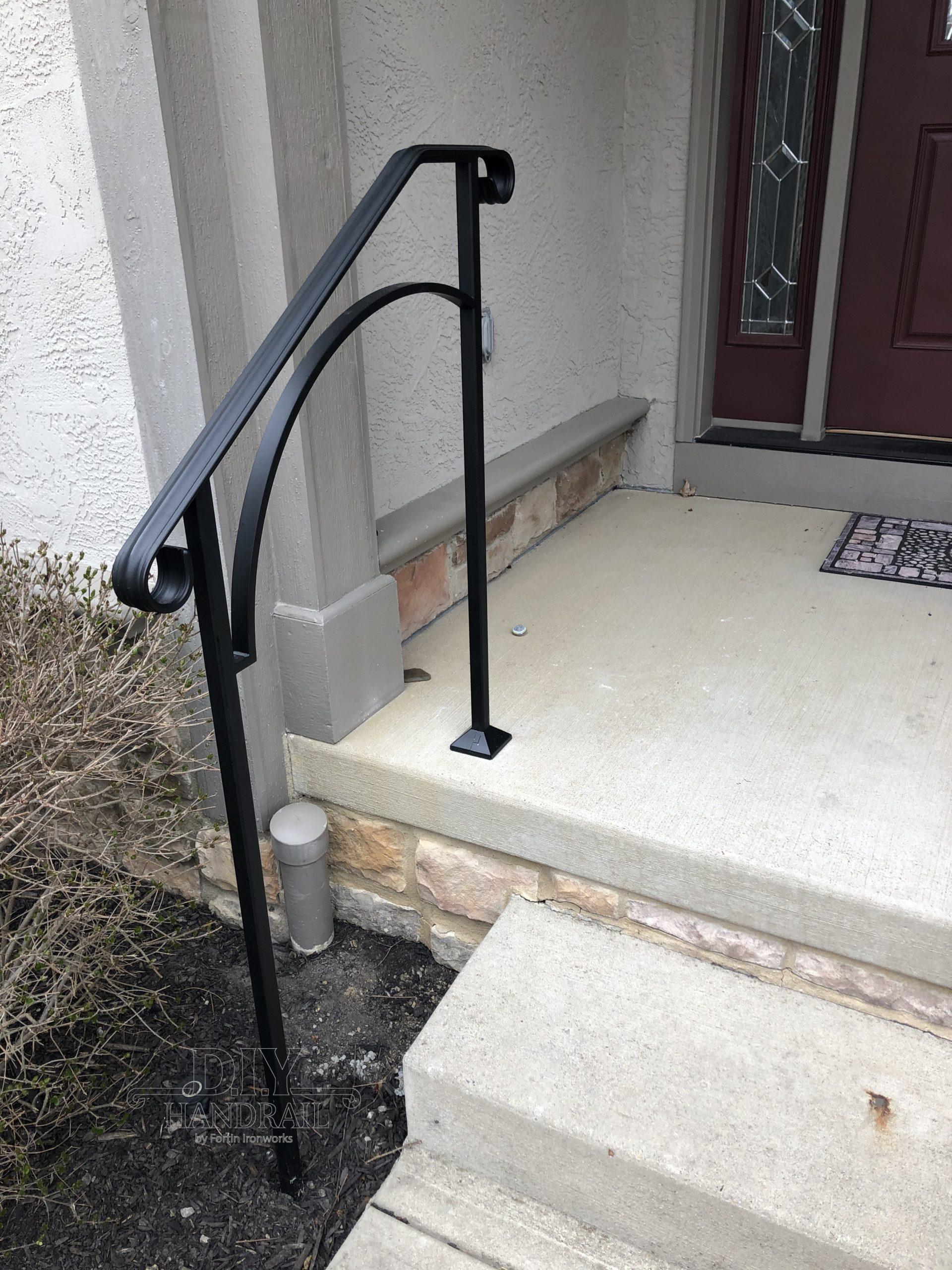 Wrought Iron Stand Alone Arch Style Handrails | DIY Handrail