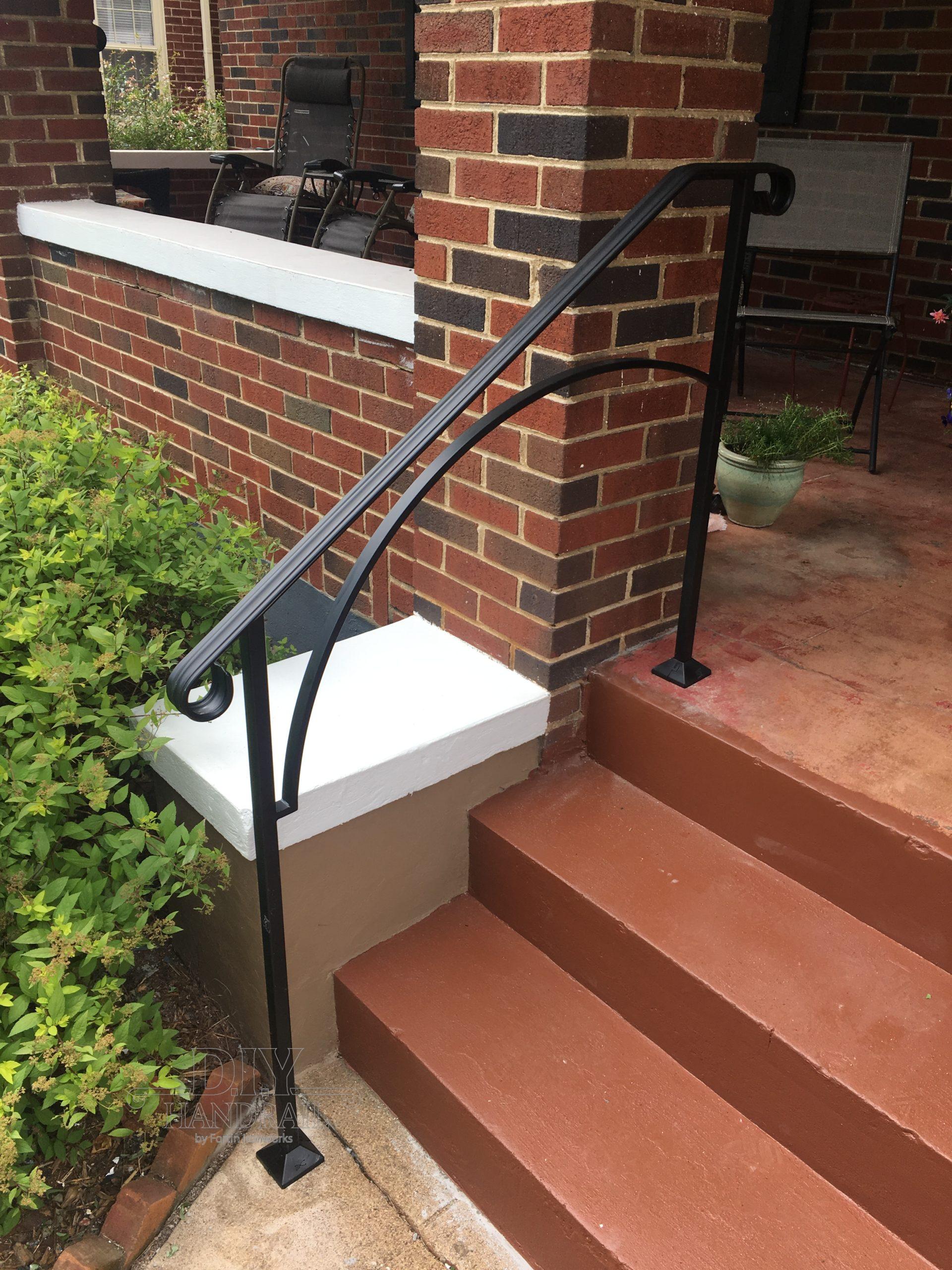 Wrought Iron Stand Alone Arch Style Handrails | DIY Handrail