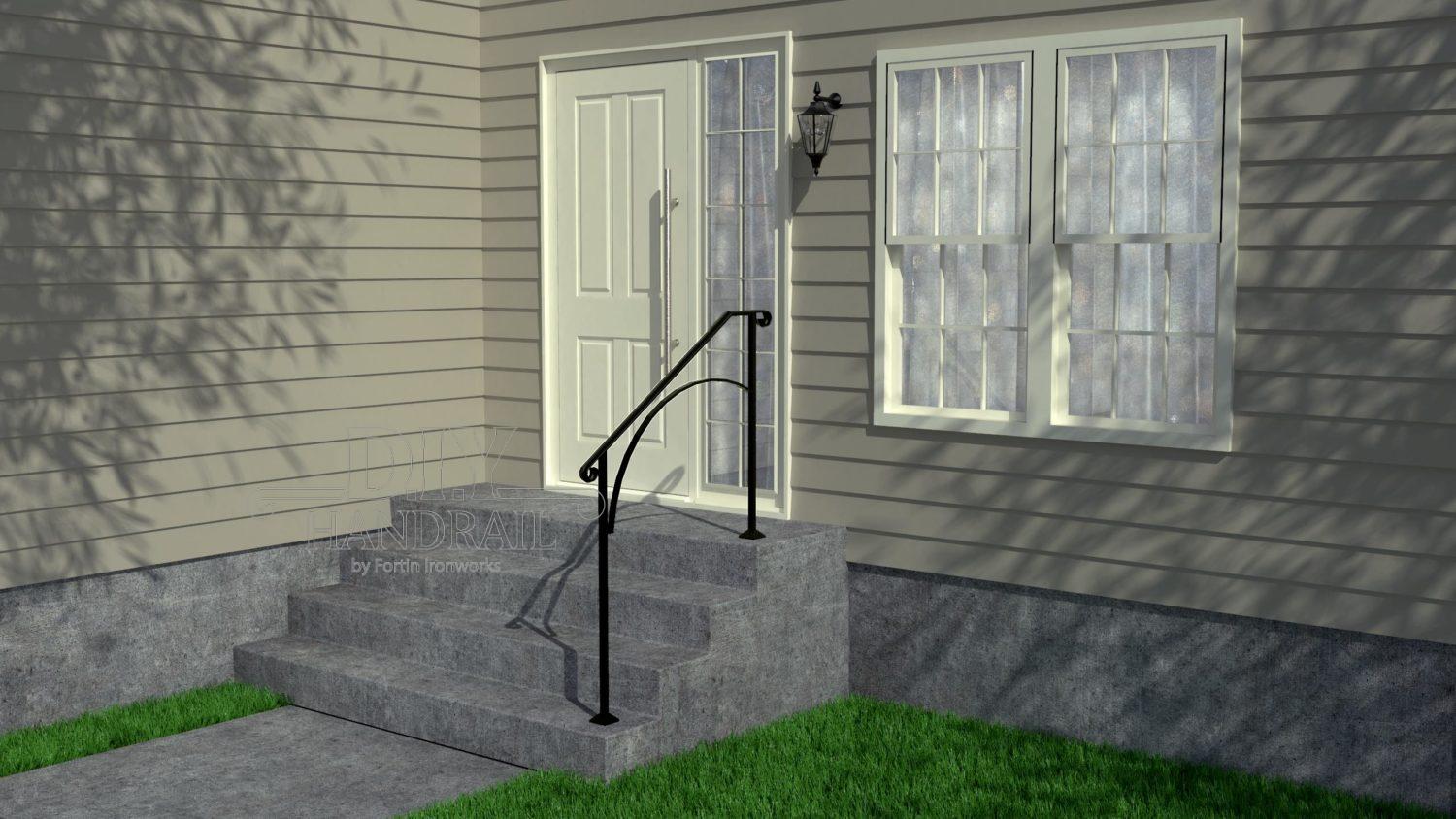 36-Inch Wrought Iron Arch Handrail | DIY Handrail