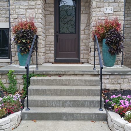 Wrought Iron Stand Alone Arch Style Handrails | DIY Handrail