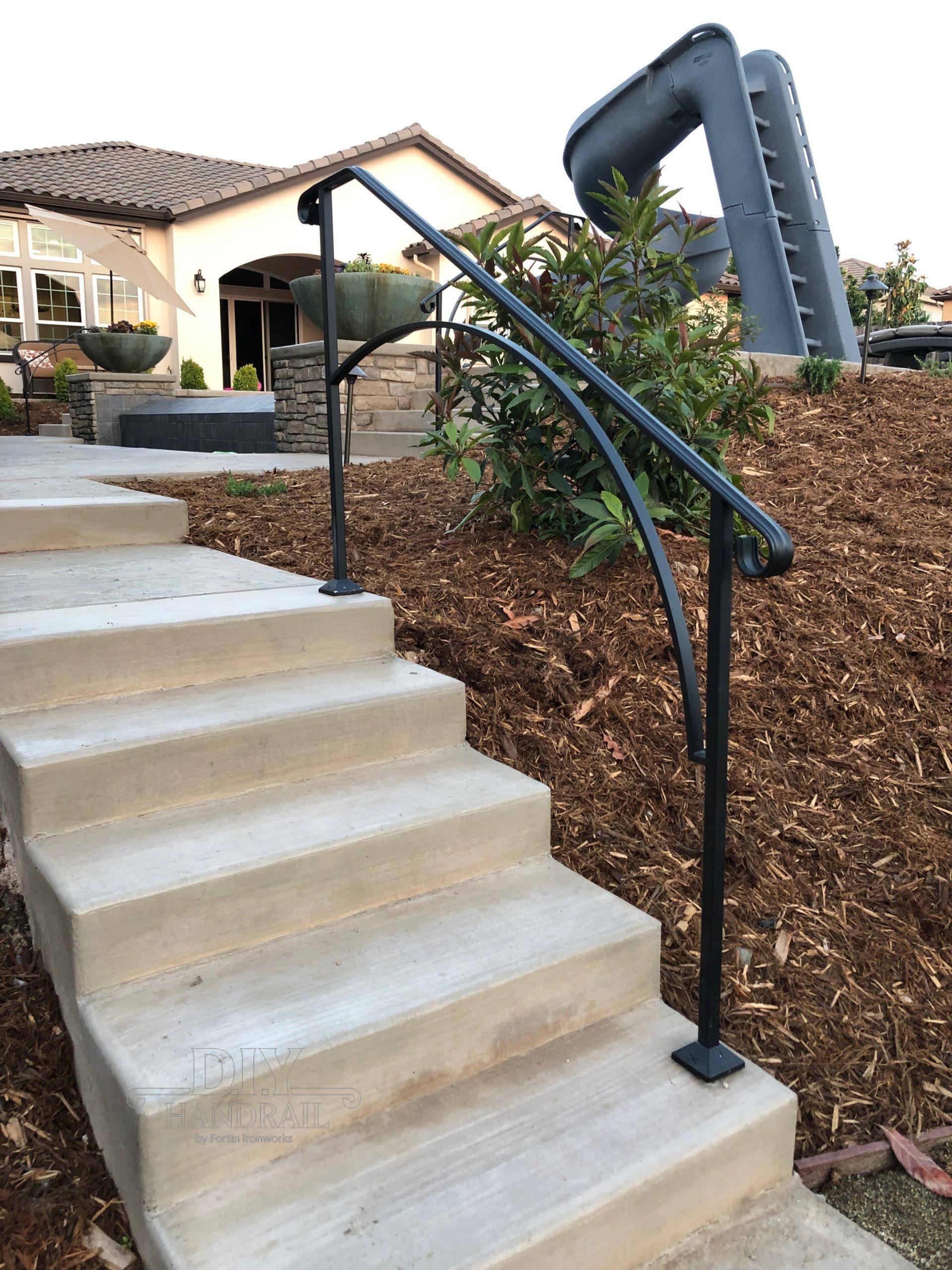 Wrought Iron Stand Alone Arch Style Handrails | DIY Handrail