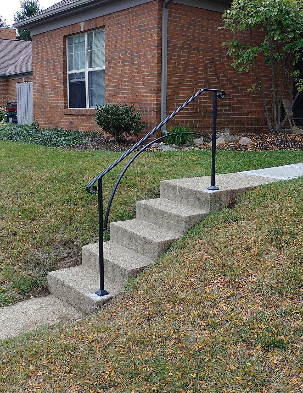 Wrought Iron Stand Alone Arch Style Handrails | DIY Handrail
