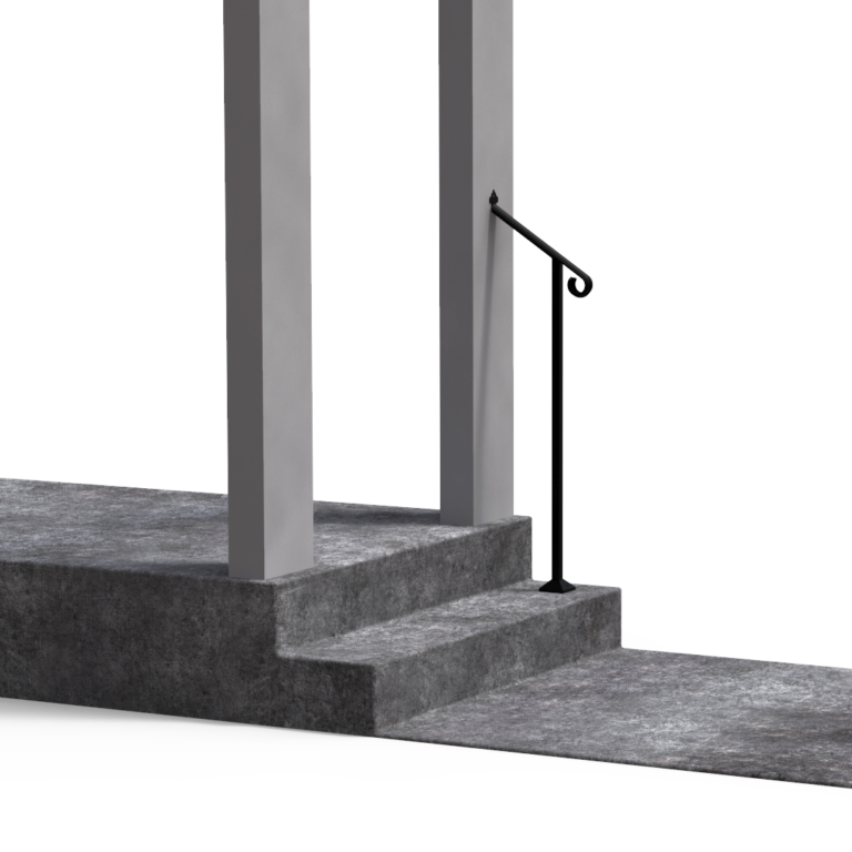 Wrought Iron Stand Alone Wall & Floor Handrails | DIY Handrail