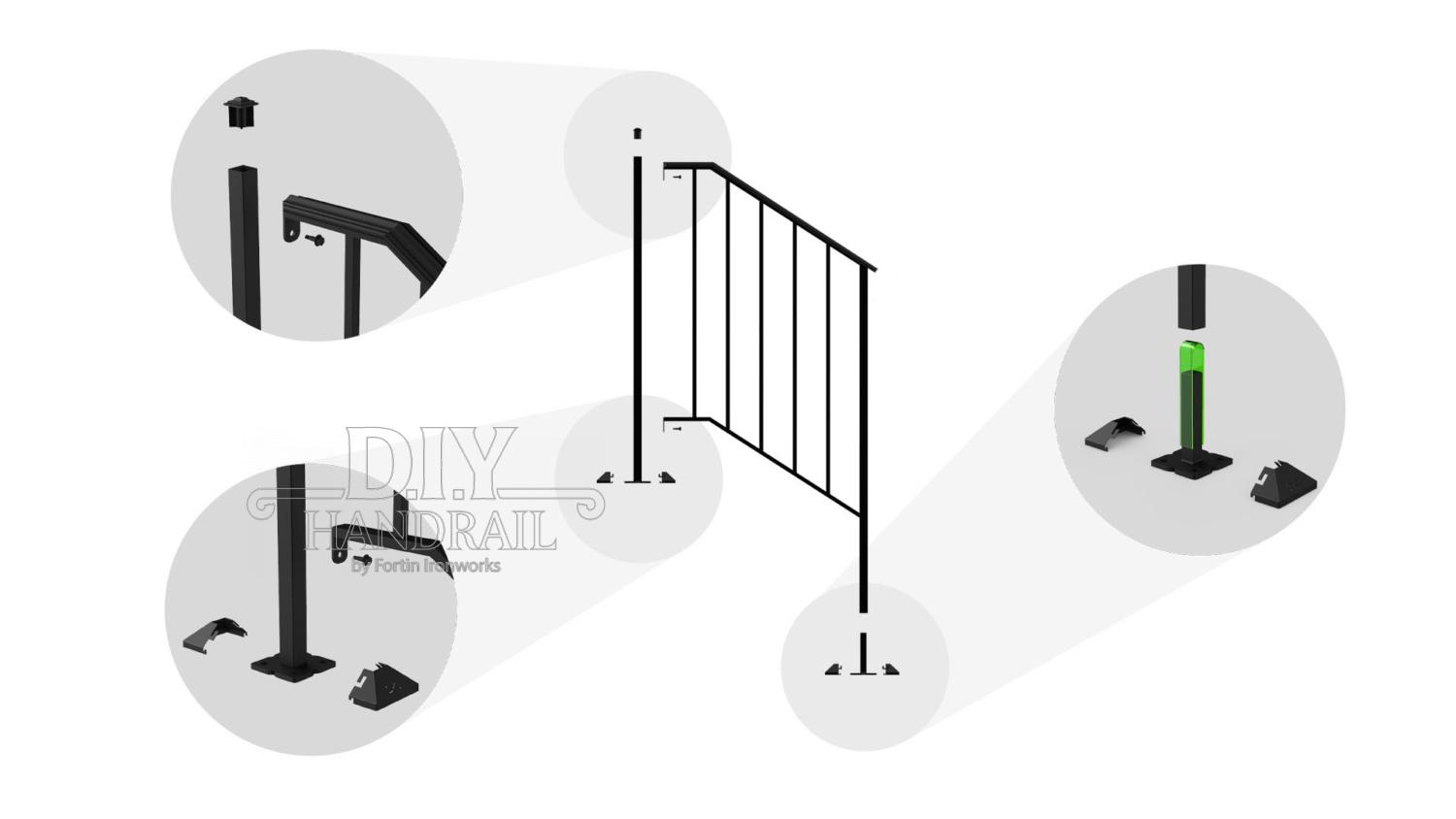 Newel | Double Stair Riser | DIY Handrail