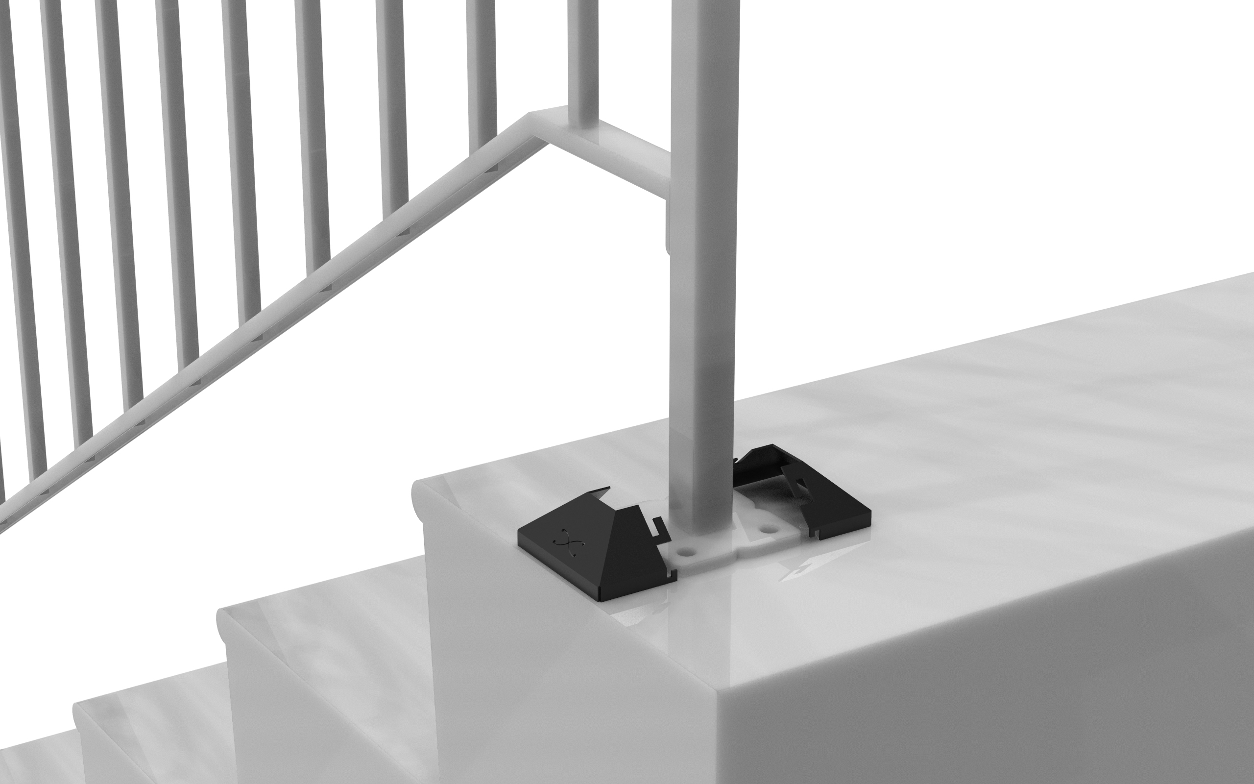 Newel #2 – DIY Handrail Kit spans two stair risers - DIY Handrails