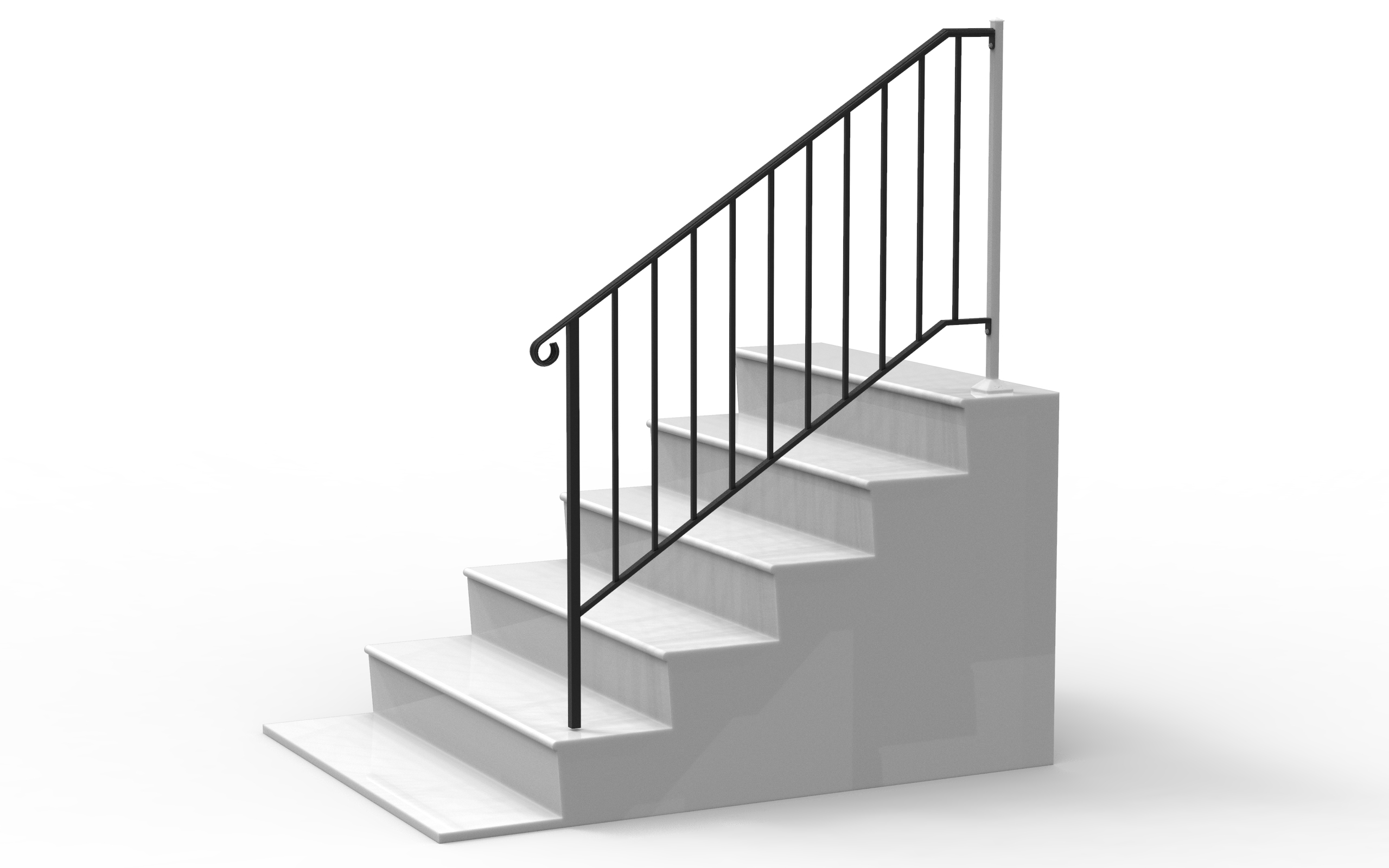Newel #4 – DIY Handrail Kit spans four stair risers - DIY Handrails