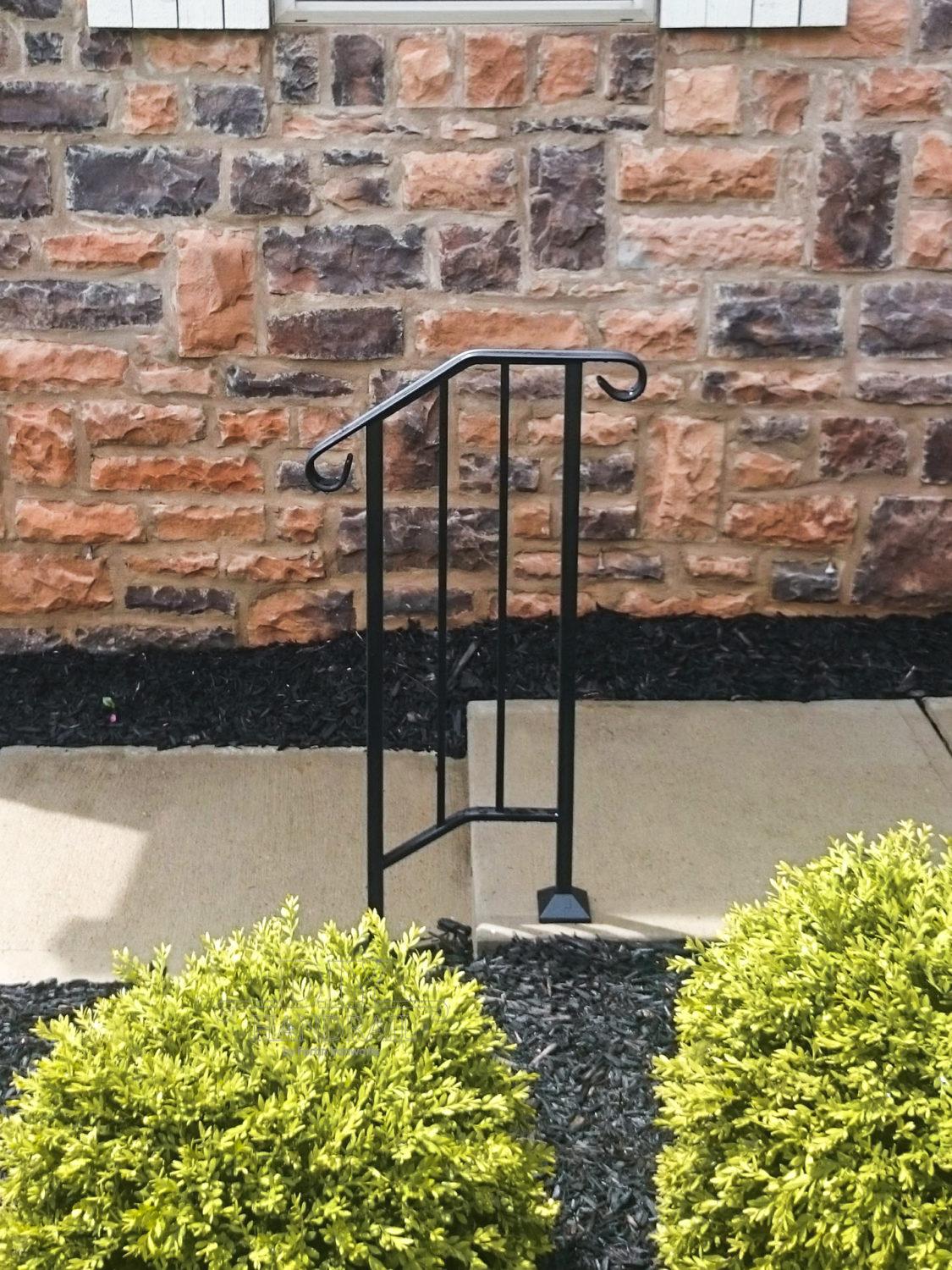 Picket #1 Stand Alone Wrought Iron Handrail Fits 1 or 2 Stairs - DIY ...