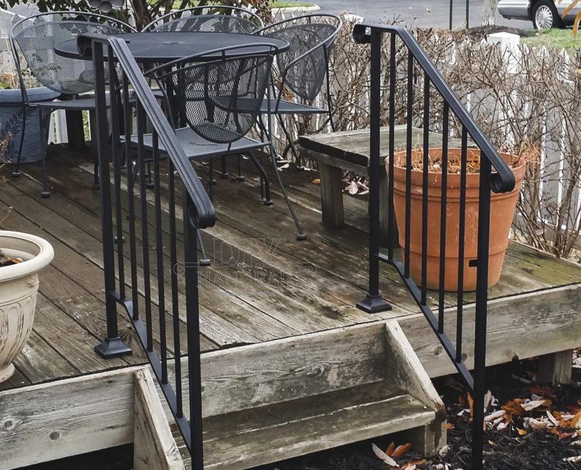 Picket #2 Stand Alone Wrought Iron Handrail Fits 2 or 3 Stairs - DIY ...
