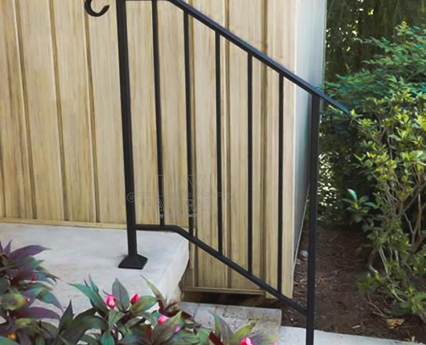 Picket #2 Stand Alone Wrought Iron Handrail Fits 2 or 3 Stairs - DIY ...
