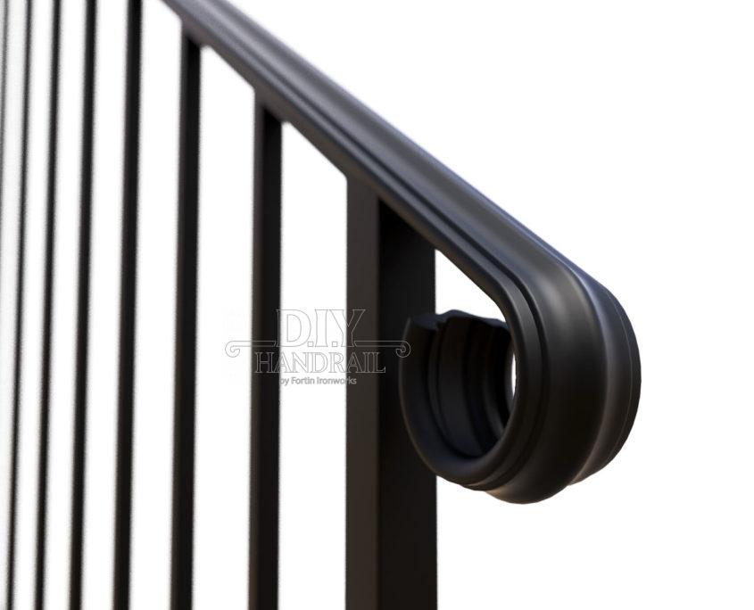Picket #2 Iron Handrail - Fits 2-3 Stairs