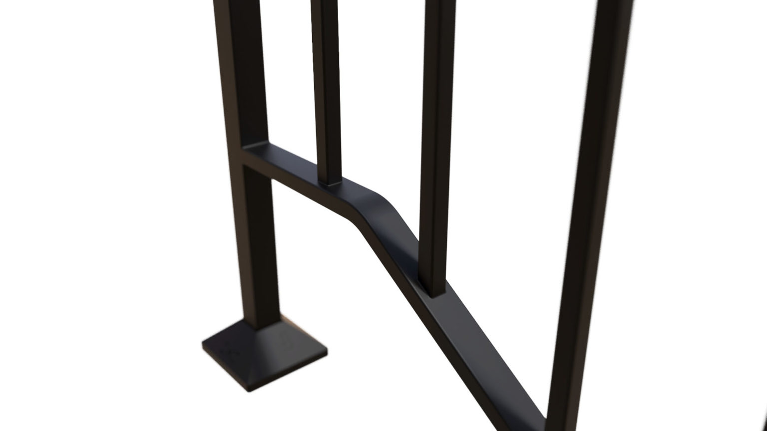 Picket #2 Stand Alone Wrought Iron Handrail Fits 2 or 3 Stairs - DIY ...