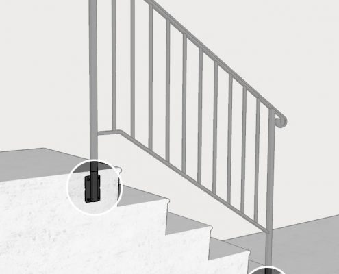 Side mount brackets for DIY Handrail installation - DIY Handrails
