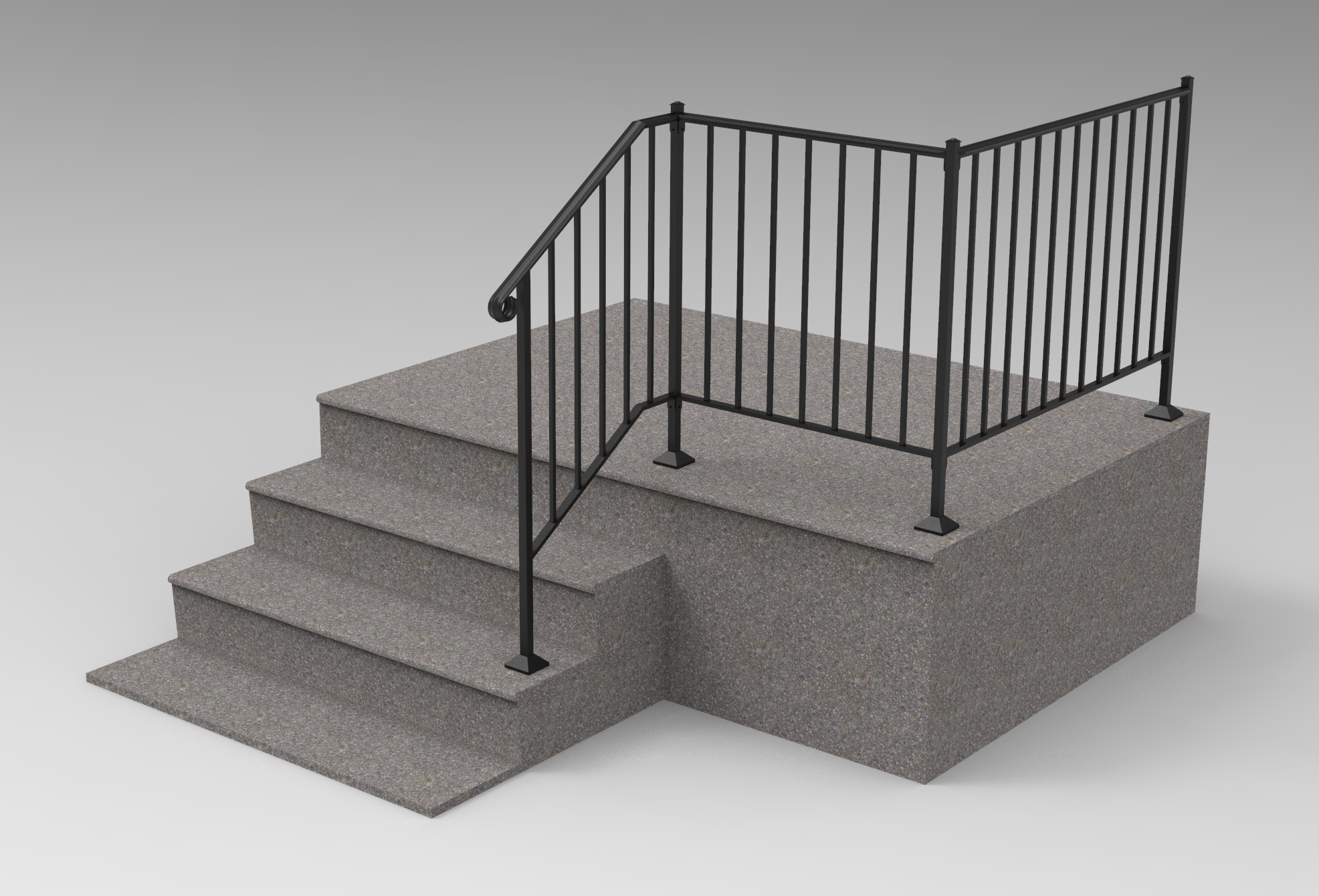 Newel #2 – DIY Handrail Kit spans two stair risers - DIY Handrails