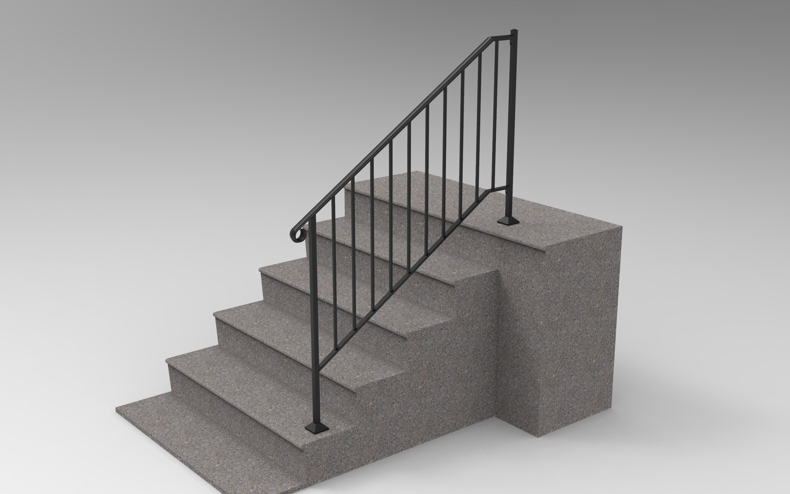 Newel #4 – DIY Handrail Kit spans four stair risers - DIY Handrails